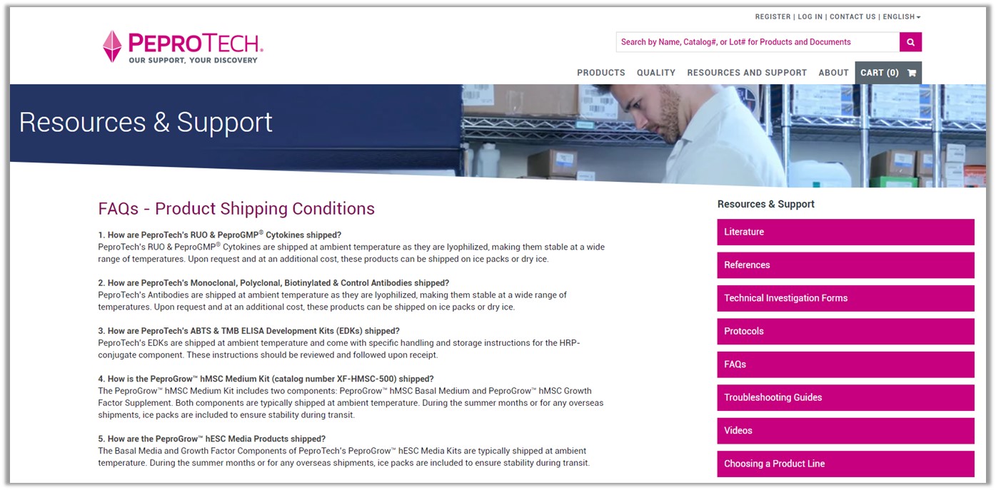 PeproTech官网变化（二）-丰富内容,优化用户体验-公司新闻-Gibco PeproTech细胞因子（英潍捷基（上海）贸易有限公司）