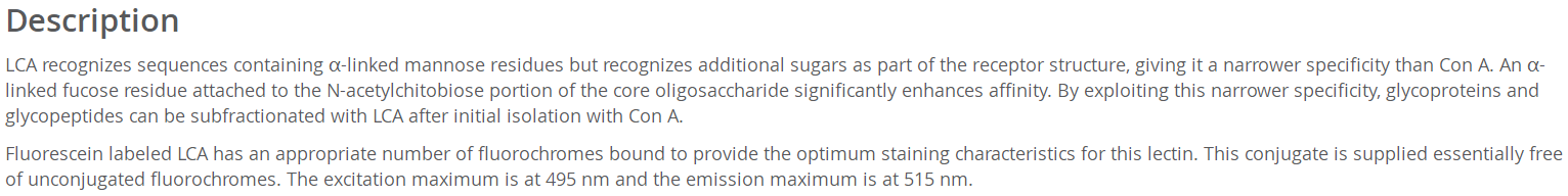 FLUORESCEIN LENS CULINARIS AGGLUTININ (5mg)扁豆凝集素，DyLight*649标记价格,详情介绍 ...