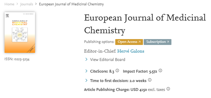 年发文近千篇，平均2周即可收到初审结果的5+分药物化学类期刊，快来了解一下 - 企业动态 - 丁香通