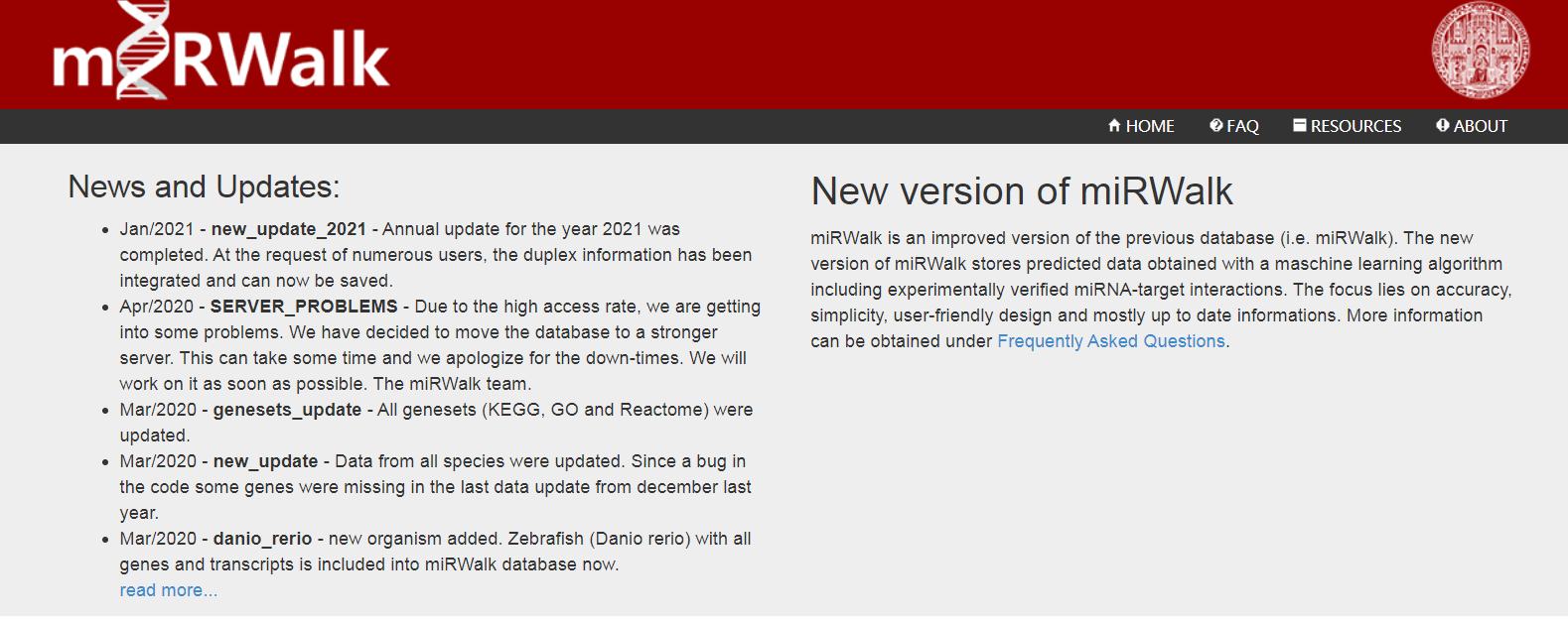 miRWalk:microRNA综合数据库 - 企业动态 - 丁香通