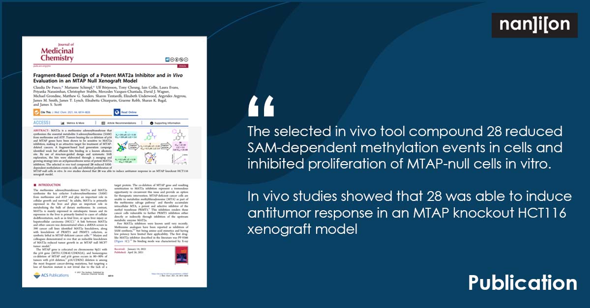 Publication Alert - Fragment-Based Design of a Potent MAT2a Inhibitor ...