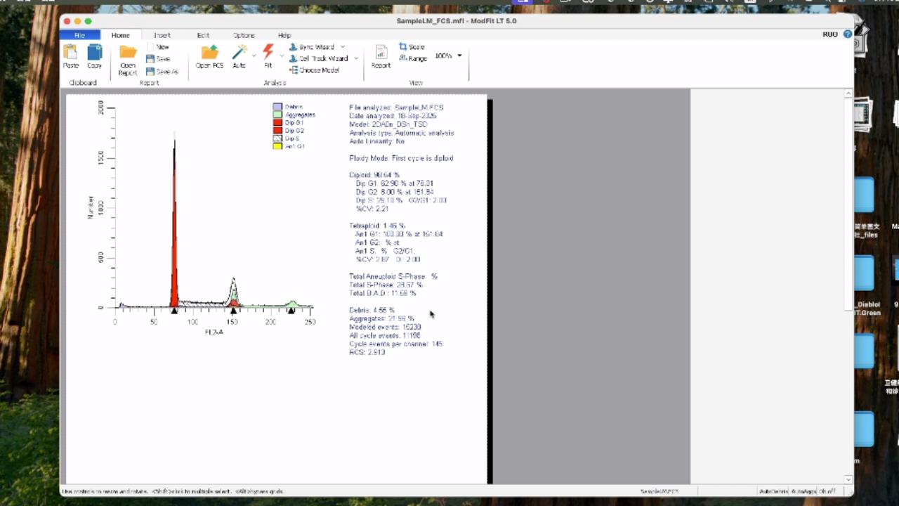 Pc/Mac版流式细胞分析软件ModFit LT 5.0不限时间导出PDF无水印演示（附下载）