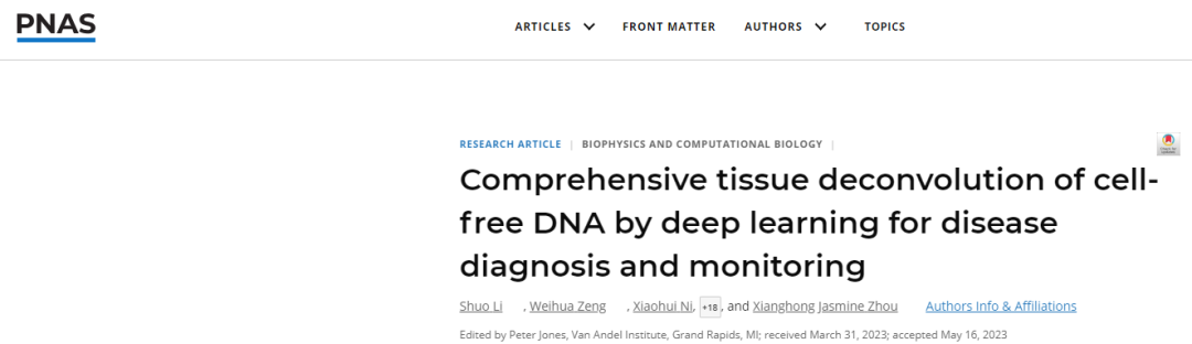 PNAS | 基于深度学习鉴定cfDNA甲基化的组织特异性图谱及定量方法-公司新闻-深圳市艾斯基因科技有限公司