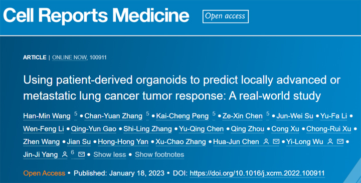 IF=16.988丨Cell Rep Med：利用患者来源的类器官预测局部晚期肺癌或转移性肺癌的肿瘤反应：一项真实世界研究-公司新闻-杭州环特生物科技股份有限公司