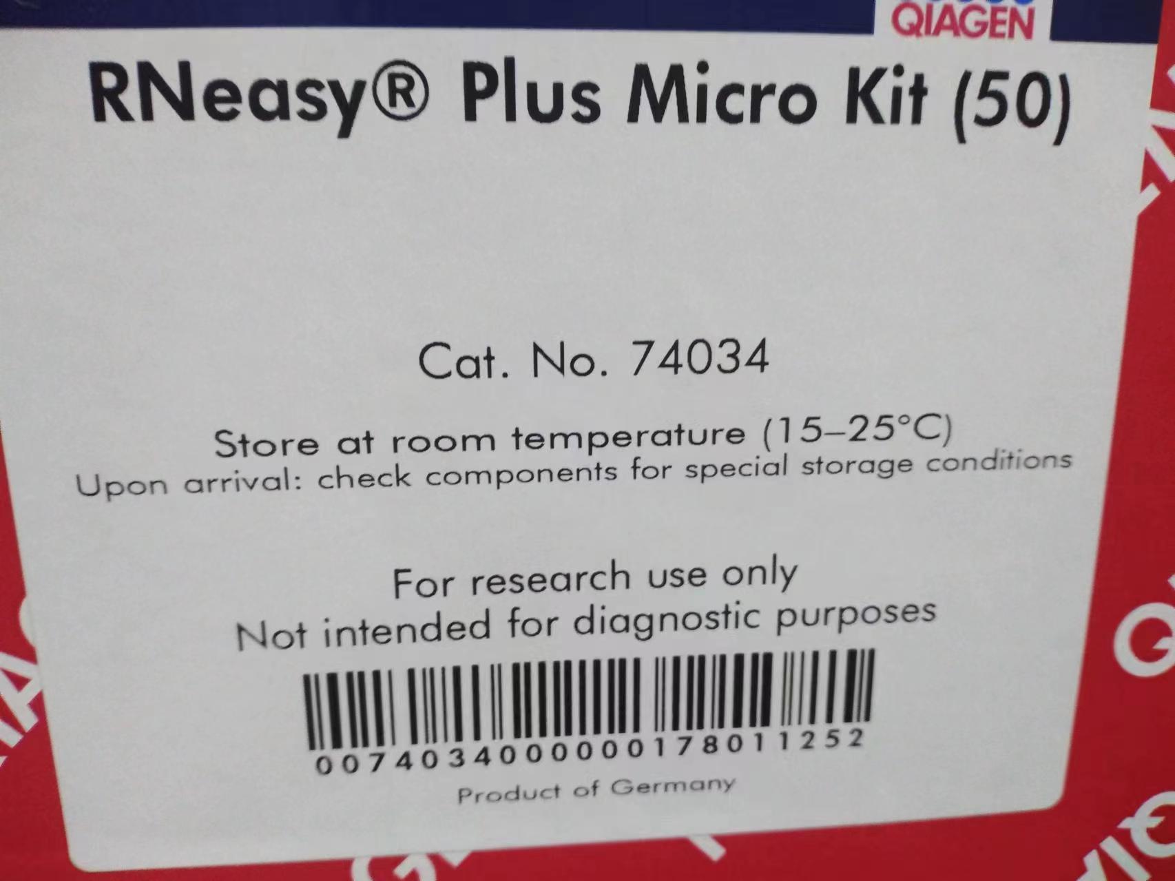 74034 QIAGEN 凯杰优秀代理商 RNeasy Plus Micro Kit价格_品牌:QIAGEN-丁香通