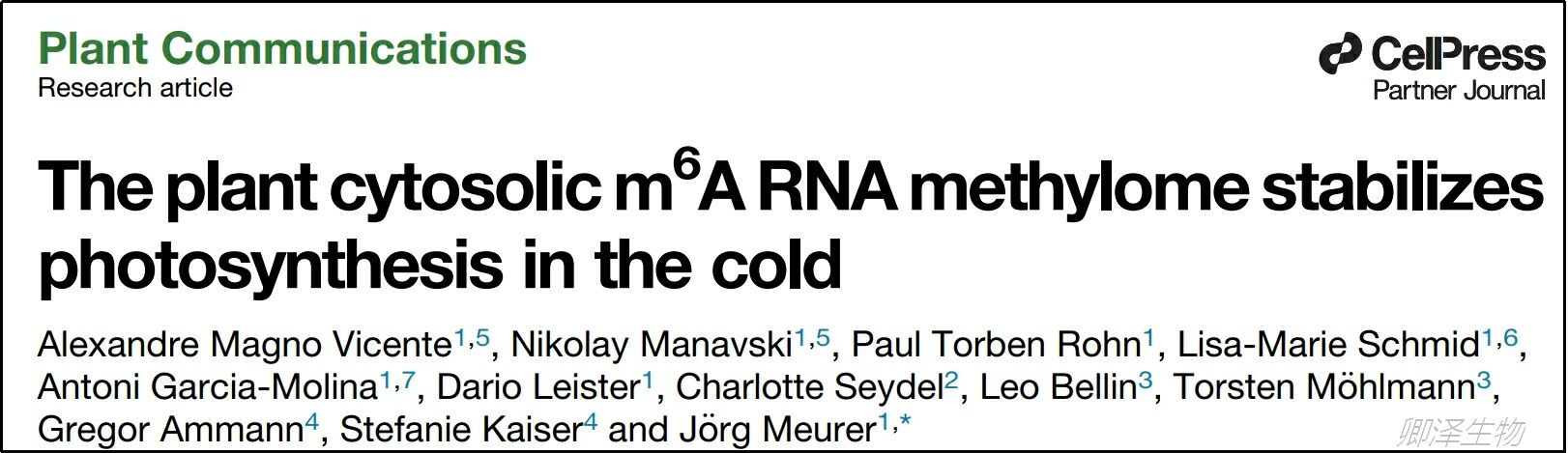 Plant Commun. | 植物叶绿体的m6A表观遗传调控中Polysome profiling的技术应用 - 企业动态 - 丁香通