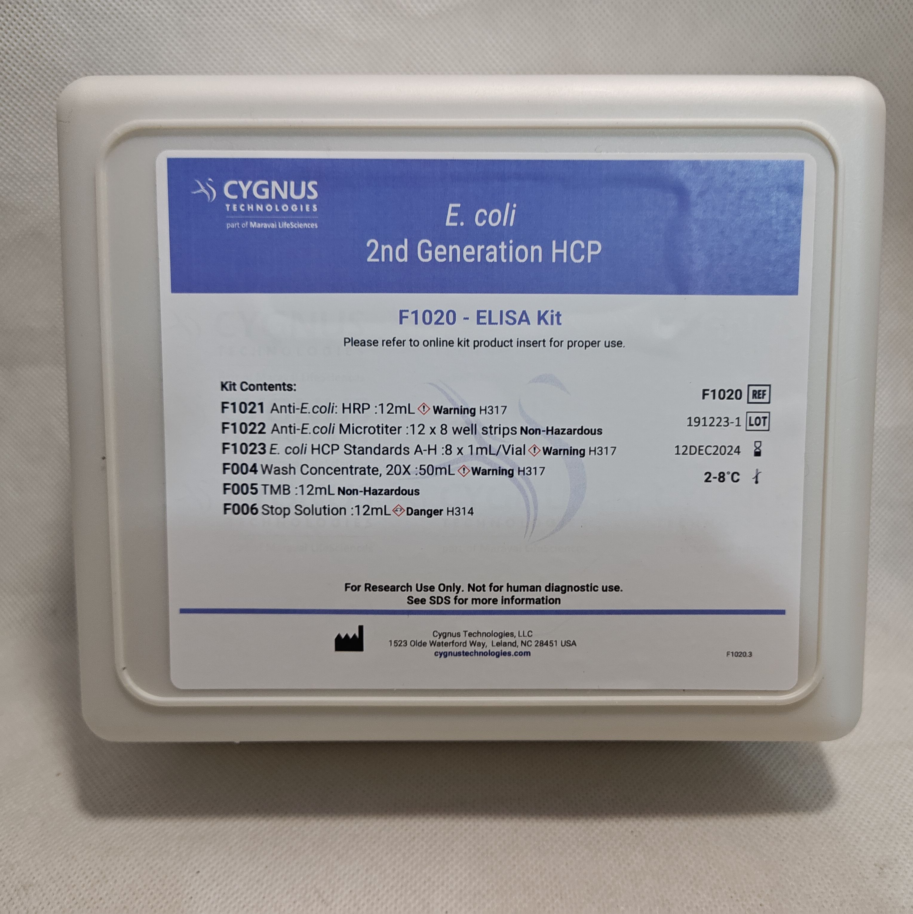 Cygnus F1020 大肠杆菌HCP ELISA试剂盒第二代 1 kit价格_品牌: Cygnus-丁香通