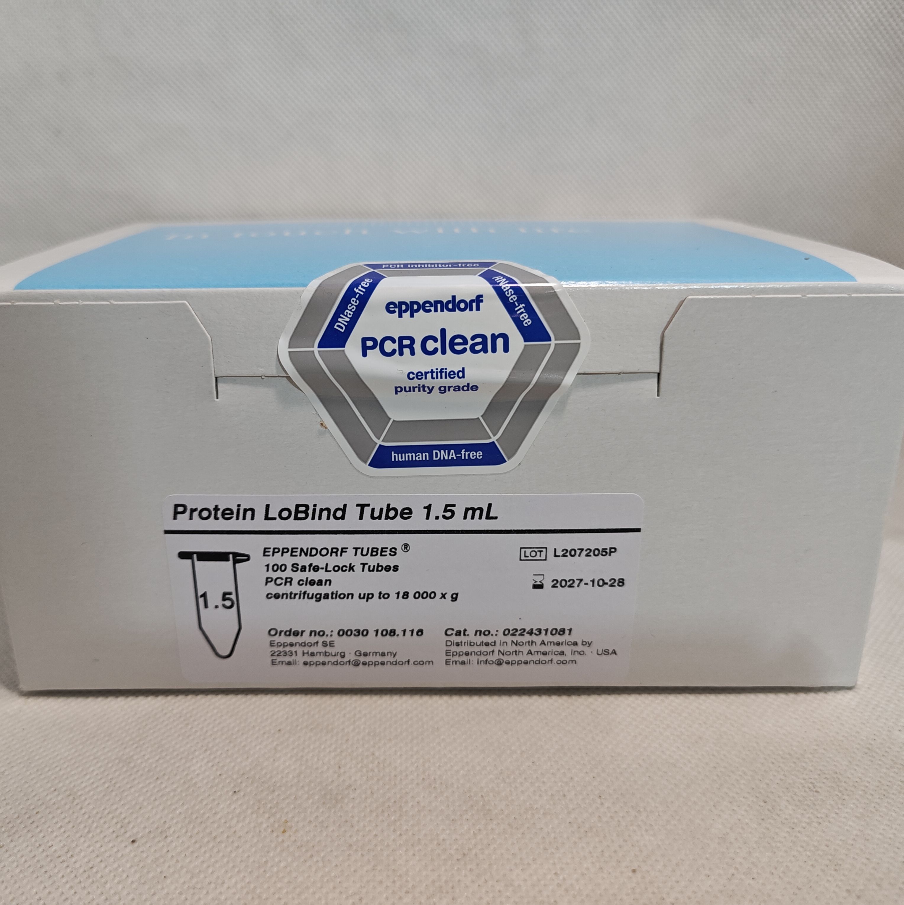 Transcat 022431081 Eppendorf Protein LoBind Tube 1.5 mL，PCR clean，100/箱 ...