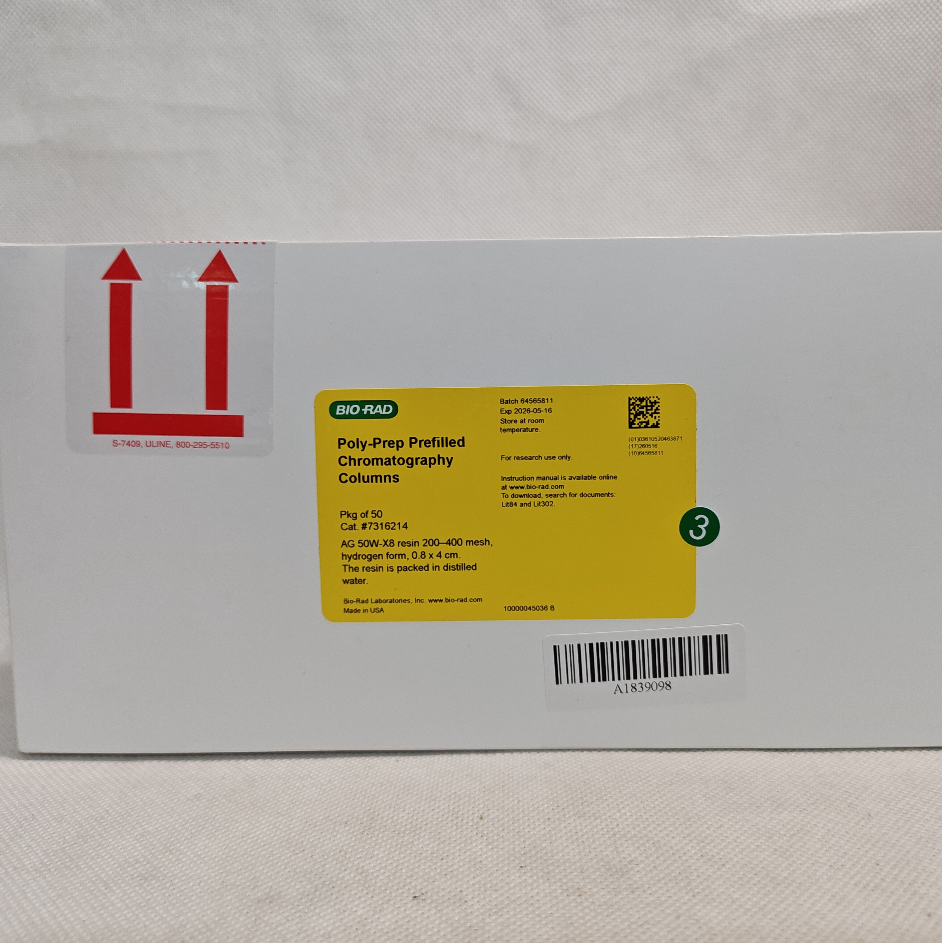 Bio-Rad 7316214 Poly-Prep Columns, AG 50W-X8, hydrogen form,0.8x4cm价格 ...