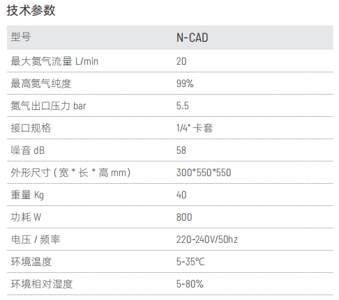 液相电喷雾检测器用氮气发生器N-CAD-普迈精医科技（北京）有限公司